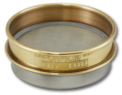 1641 - 3" Test Sieve, No. 170 Mesh, Half Height, Brass Frame ...