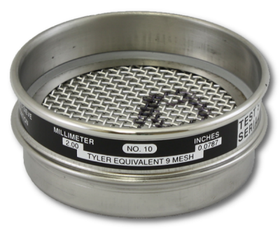 1707 - 3" Test Sieve, No. 12 Mesh, Half Height, Stainless Frame ...