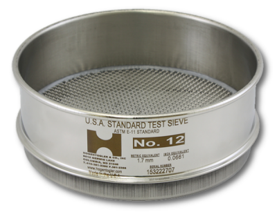3879 - 6" Test Sieve, No. 140 Mesh, Full Height, Stainless Frame ...